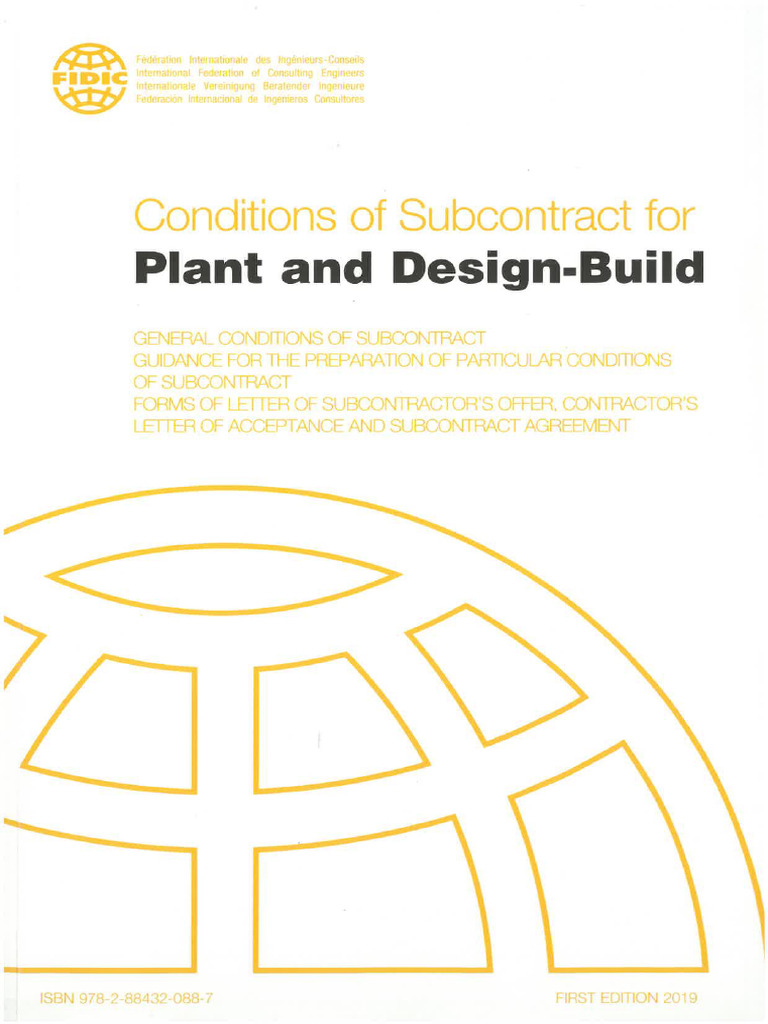 Conditions of Subcontract For Plant Design-Build 2019 | PDF