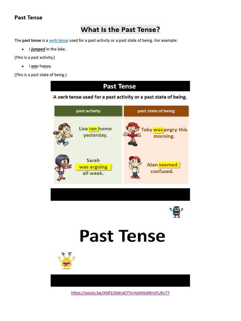 Past Tense | PDF | Perfect (Grammar) | Grammatical Tense Past Tense | PDF | Perfect (Grammar) | Grammatical Tense