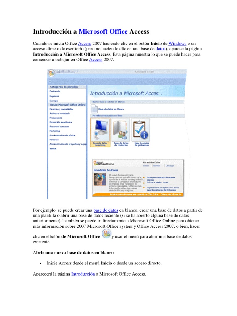 Interfaz Access | PDF | Tabla (base de datos) | Point and Click
