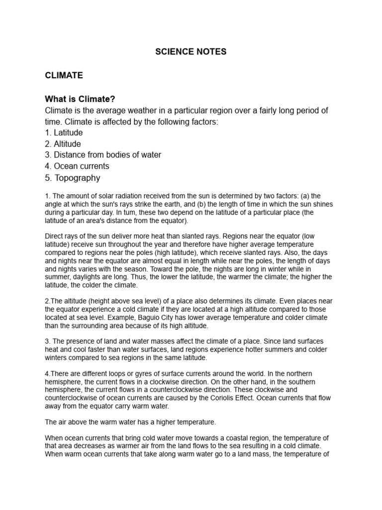 Science Notes | PDF | Monsoon | Zodiac