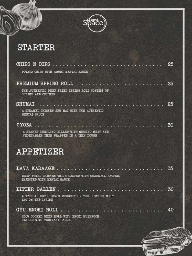 Menu Second Space Indonesia | PDF