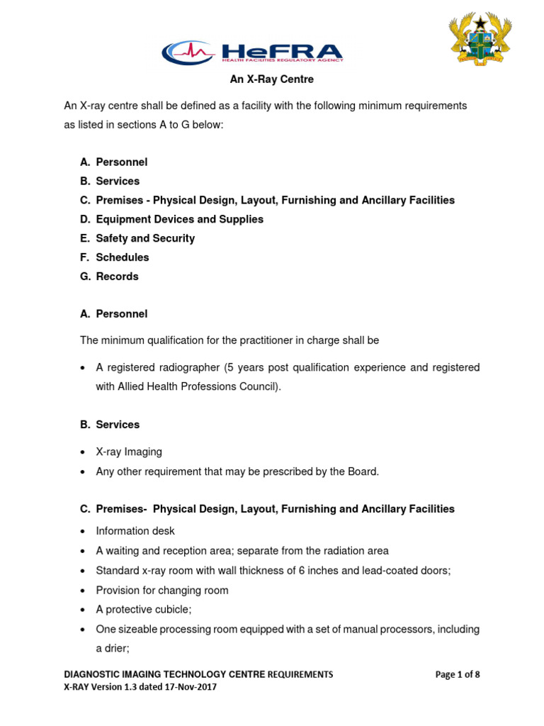 X-Ray Centre Requirements Guide | PDF | X Ray | Radioactive Decay