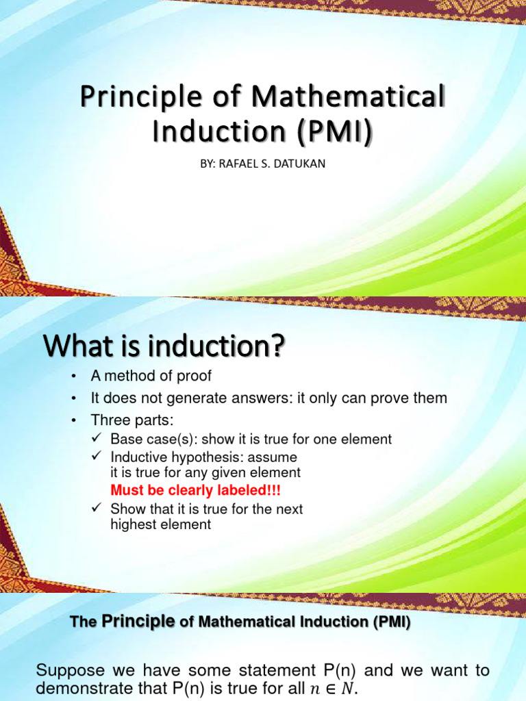Mathematical Induction | PDF | Mathematics | Logic Mathematical Induction | PDF | Mathematics | Logic