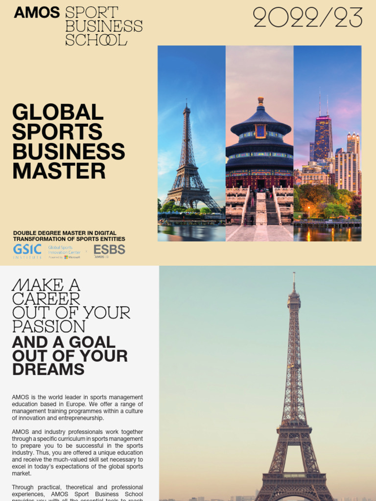 Brochure AMOS Global Sport Business Master | PDF | Analytics | Academic Degree