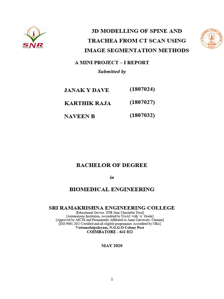 Signed Report | PDF | Image Segmentation | 3 D Computer Graphics