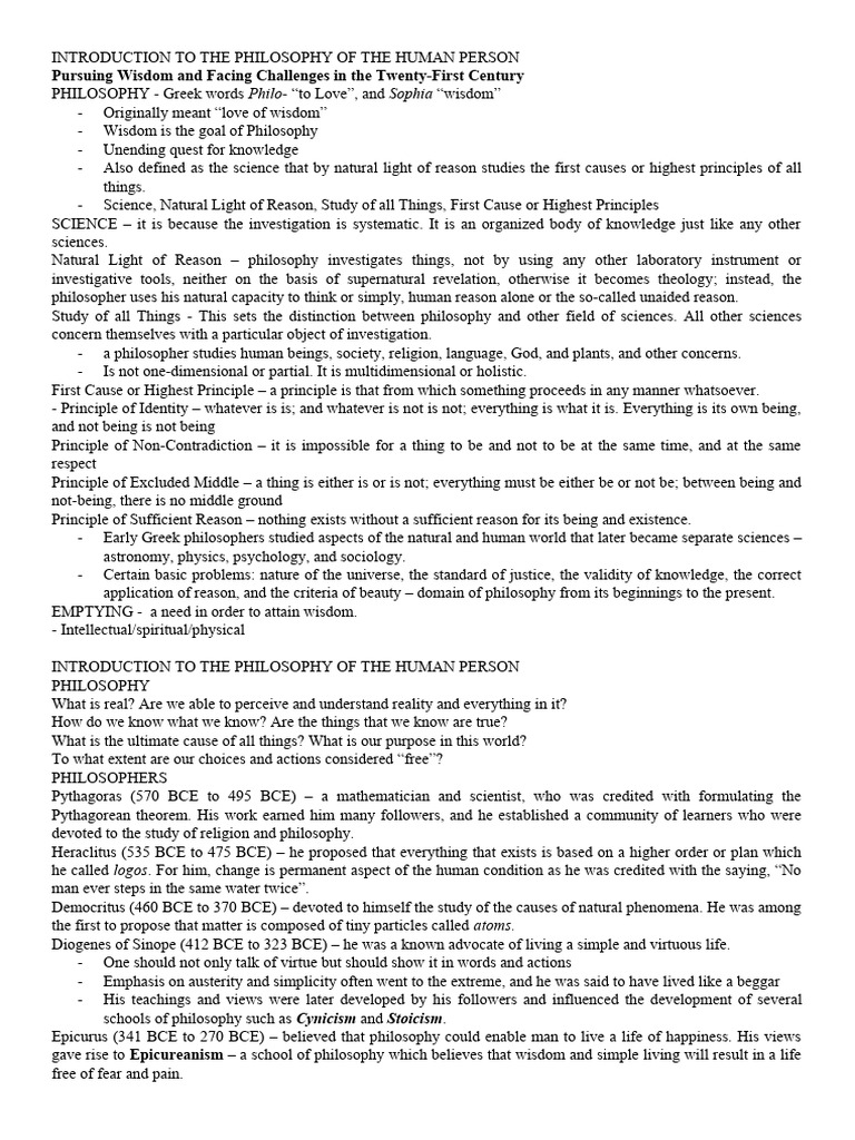 Philosophy Notes First To Last | PDF | Existentialism | Phenomenology ...