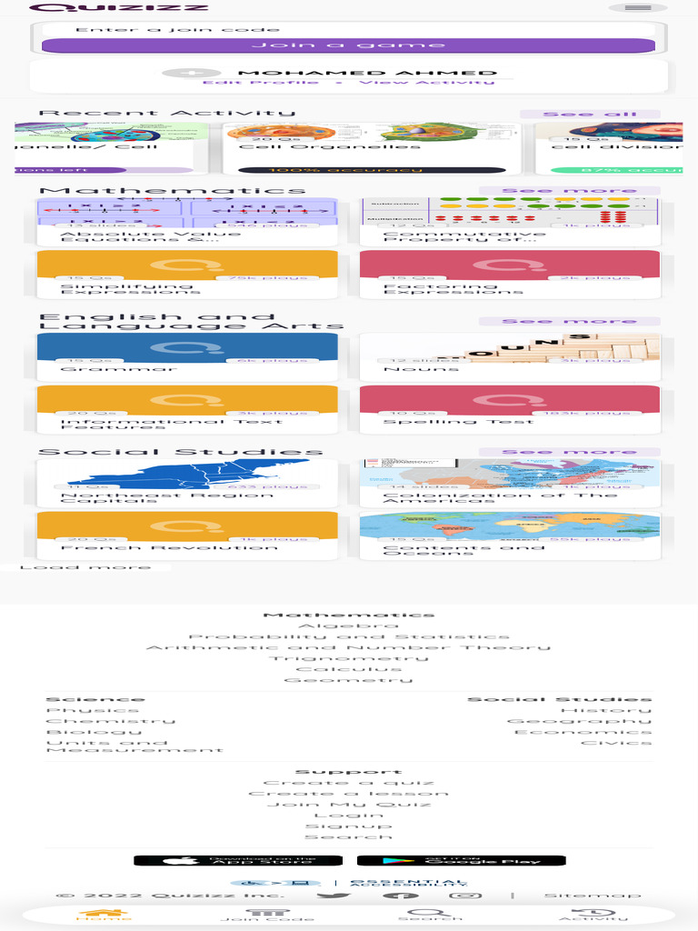 For Students - Enter A Quizizz Code | PDF | Mathematics | Science