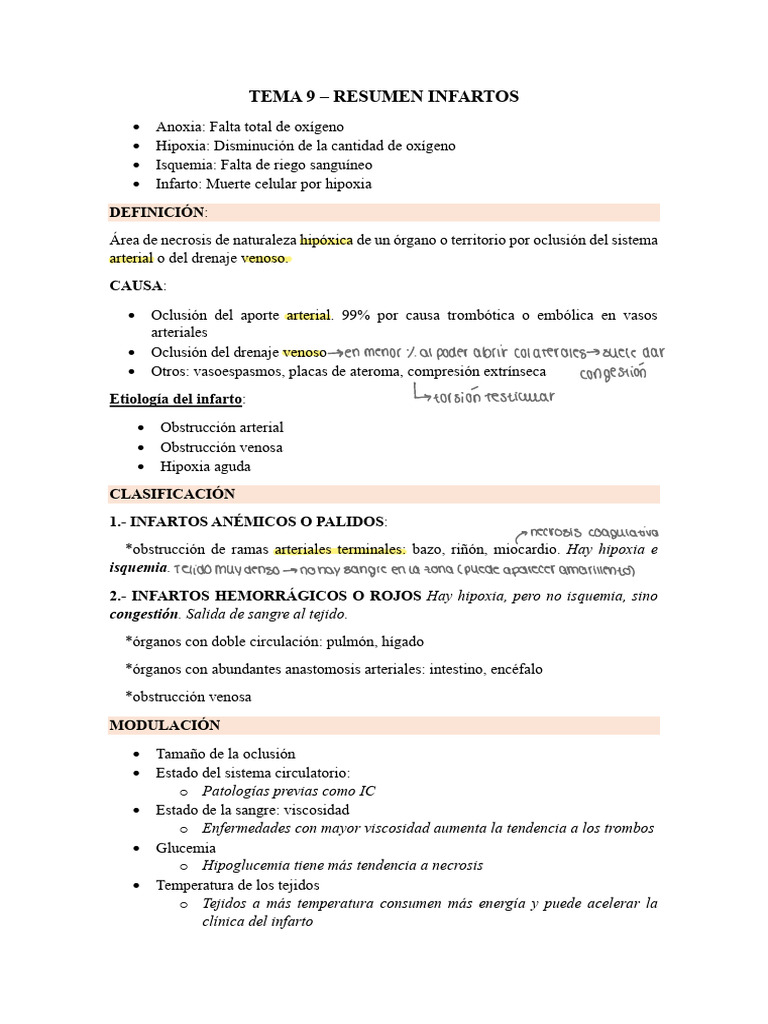 Ap - Tema 9 Resumen | PDF | Infarto de miocardio | Isquemia