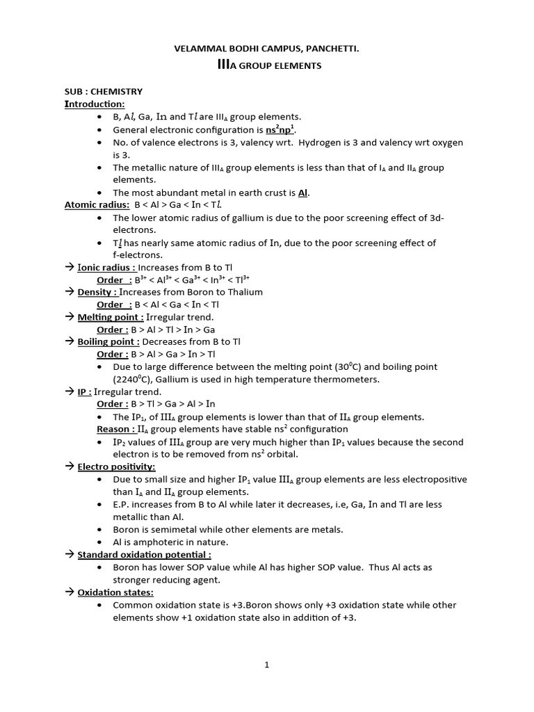 Iiia Group Elements | PDF | Aluminium Oxide | Aluminium