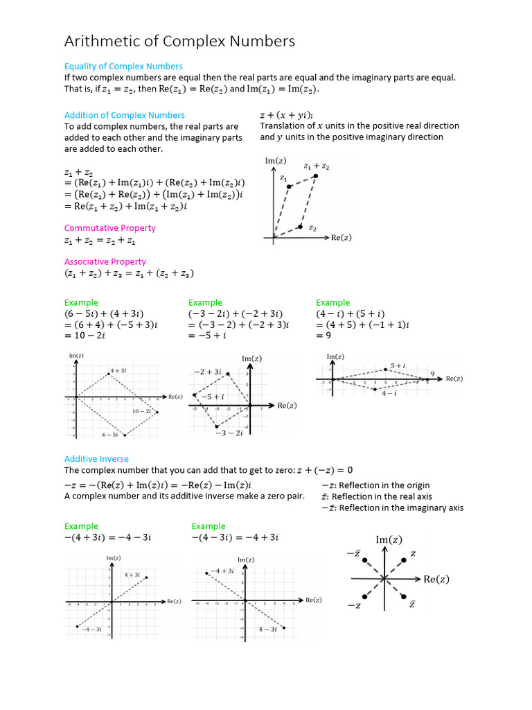 Arithmetic of Complex Numbers | PDF | Complex Number | Arithmetic Arithmetic of Complex Numbers | PDF | Complex Number | Arithmetic