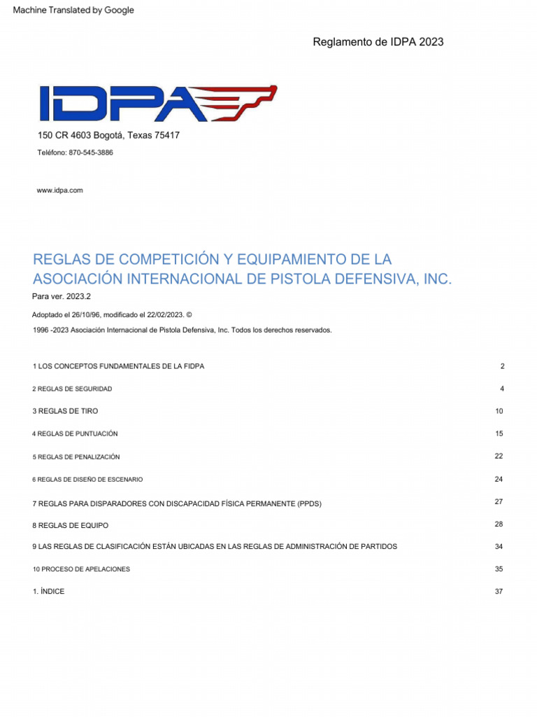 Idpa 2023 | PDF | Revista (armas de fuego) | Armas de fuego