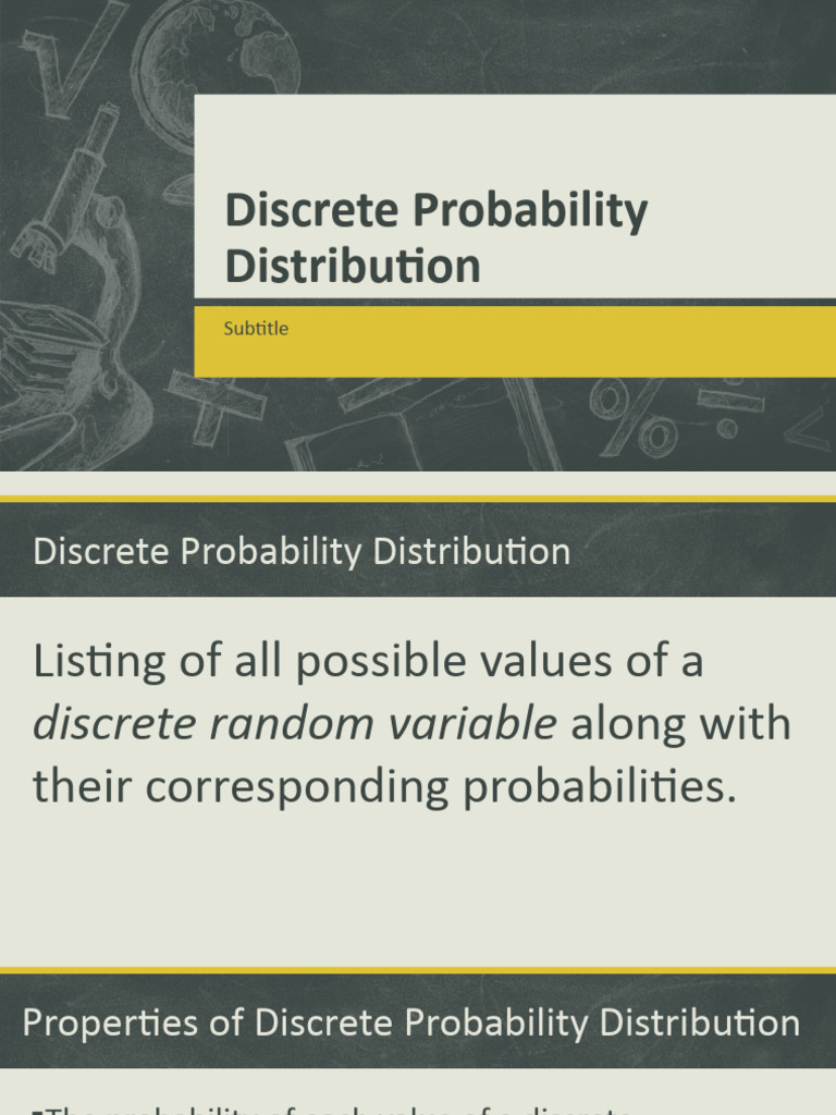 Discrete Probability Distribution | PDF | Probability Distribution | Random Variable