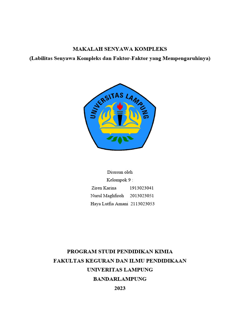 LKM-9 - Labilitas Senyawa Kompleks | PDF