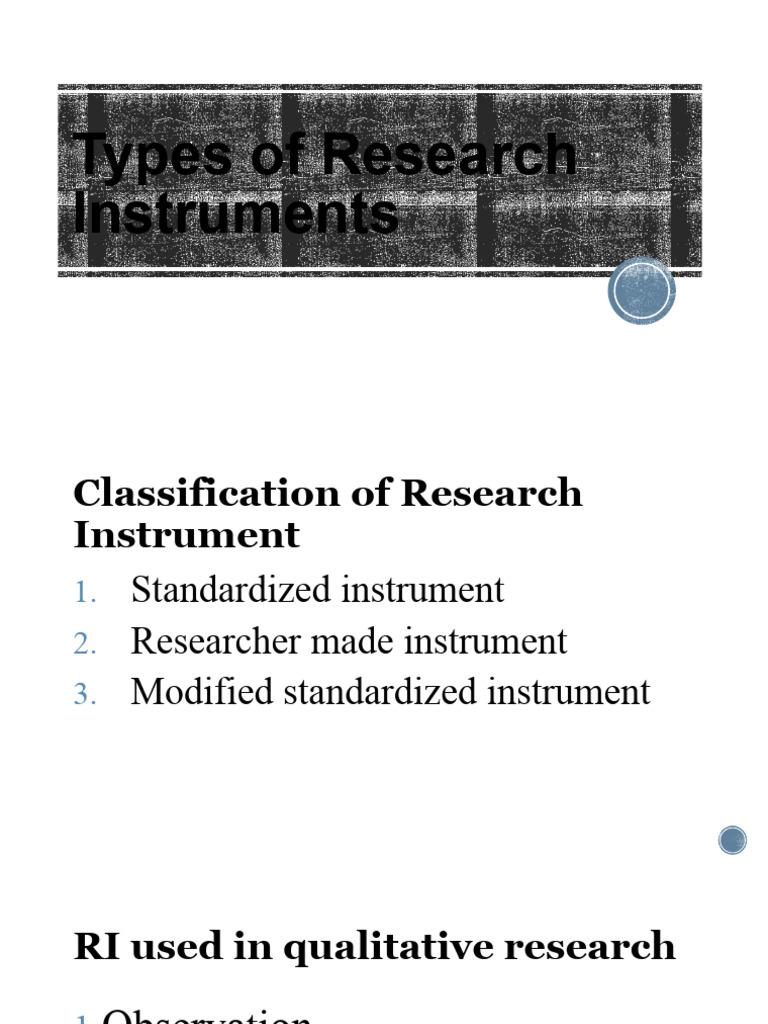 Types of Research Instruments | PDF