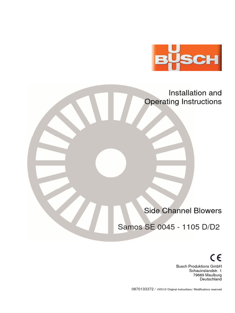 Busch Instruction Maual Sas SE 0045-15 D D2 en 0870133372 | Download ...