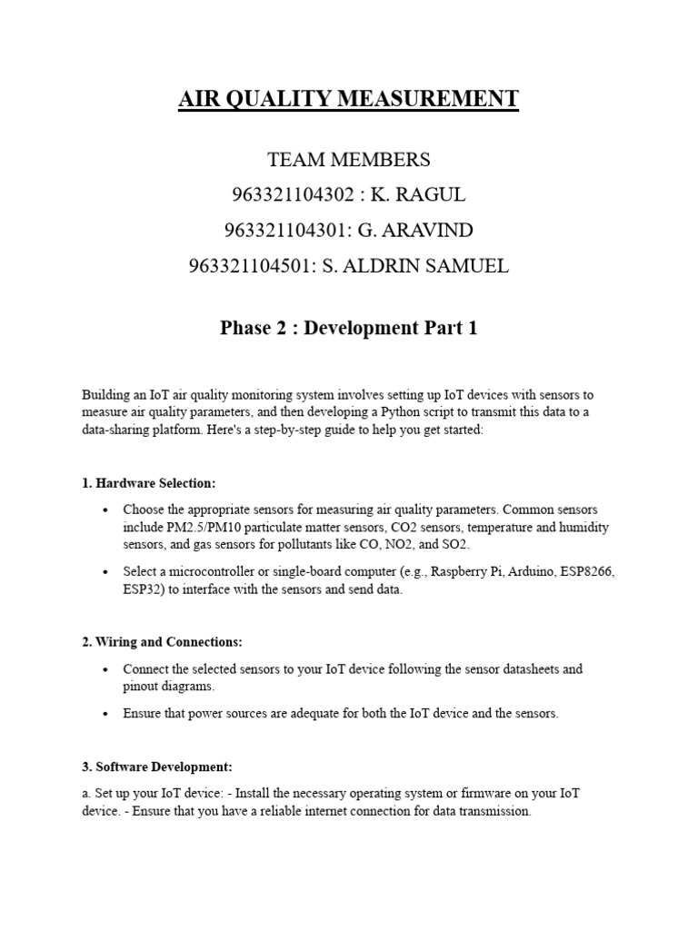 IoT Air Quality Monitoring Guide | PDF | Internet Of Things | Data