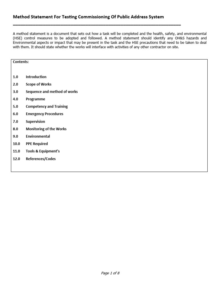 Public Address System Testing Method | PDF | Personal Protective ...