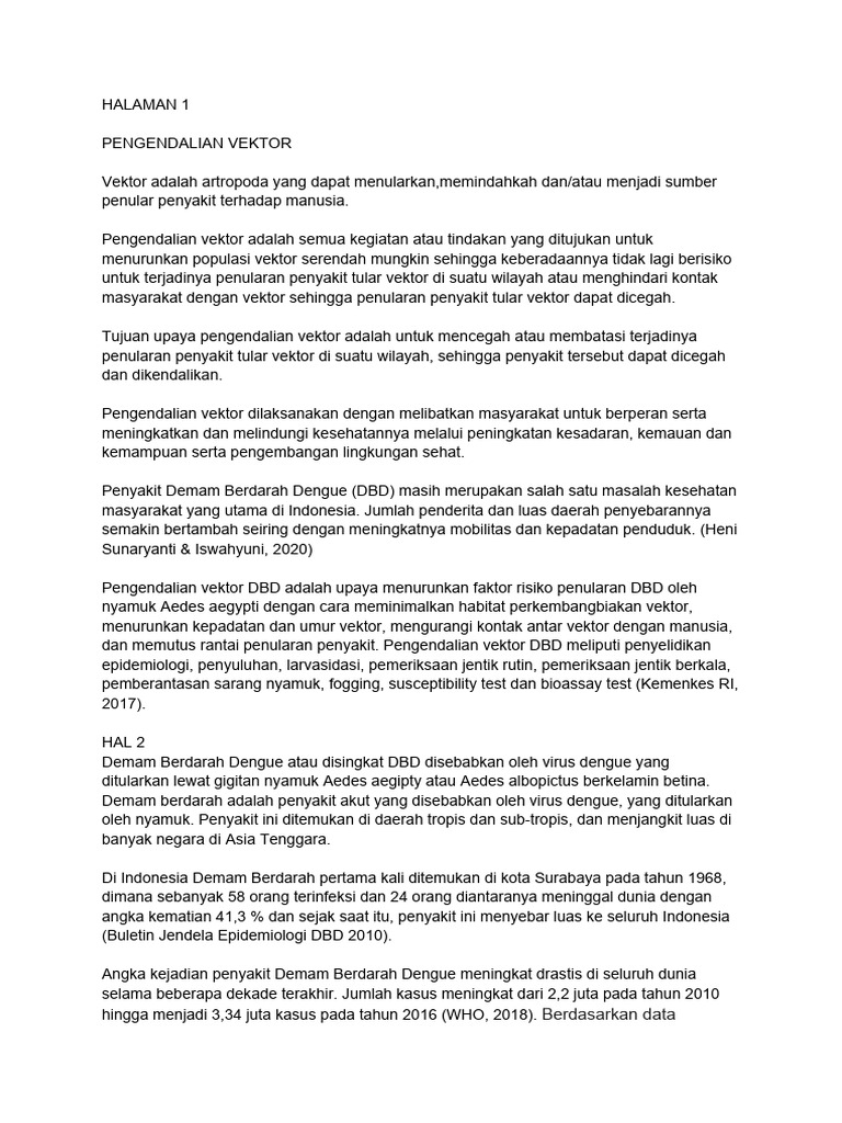 Pengendalian Vektor DBD di Indonesia | PDF
