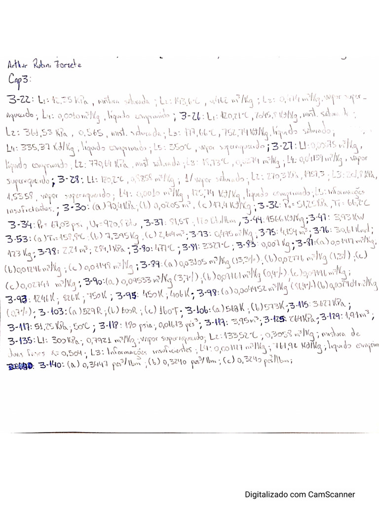 Lista Termo Cap 3 - Arthur Rubini Zorzete | PDF