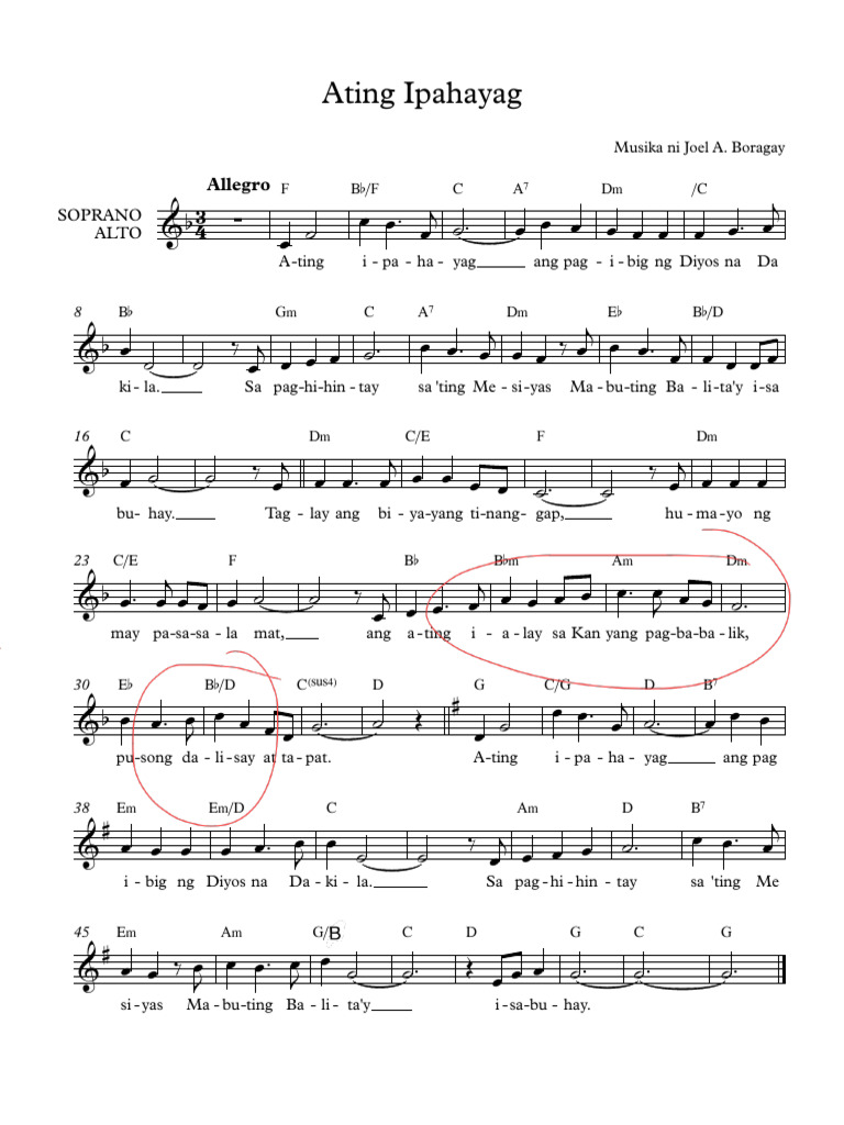 Ating Ipahayag Adbiyento Full Score | PDF