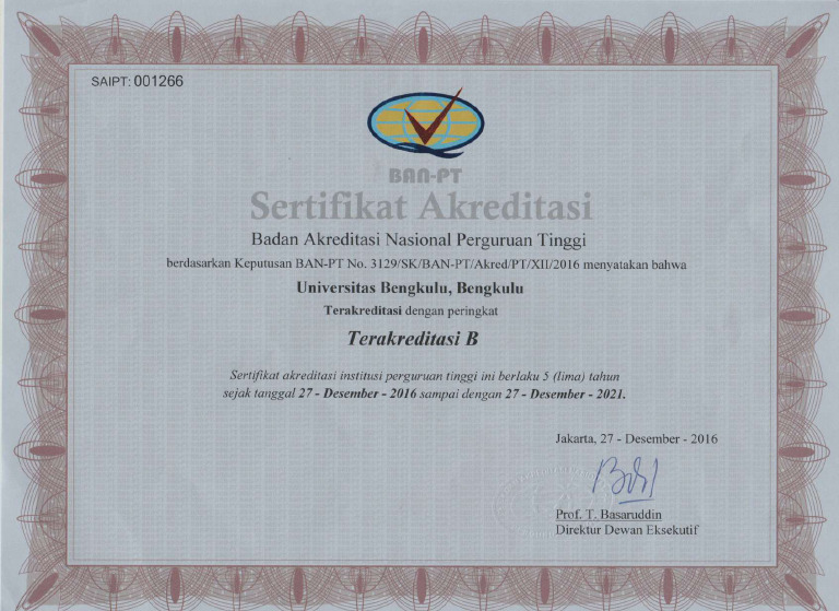 Akreditasi Unib | PDF