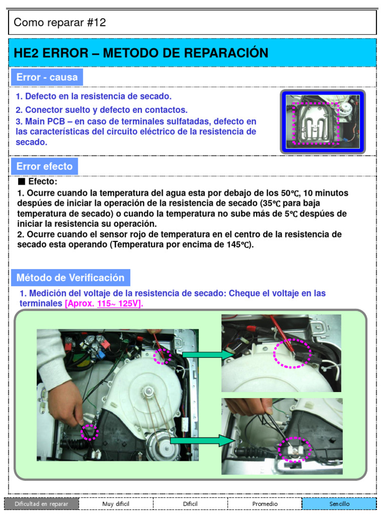 Code Error HE2 Actualizado LAVADORA SANSUNG LOS MEJORES TECNICOS | PDF | Ingenieria Eléctrica ...