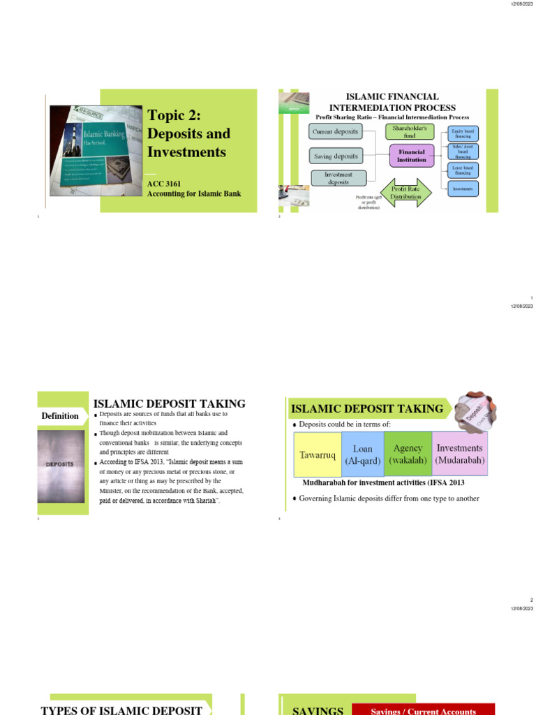 Topic 2 Deposit and Investment - Revised | PDF | Deposit Account | Banks