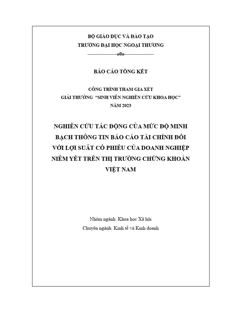 The Impact of TDI On Stock Return | PDF