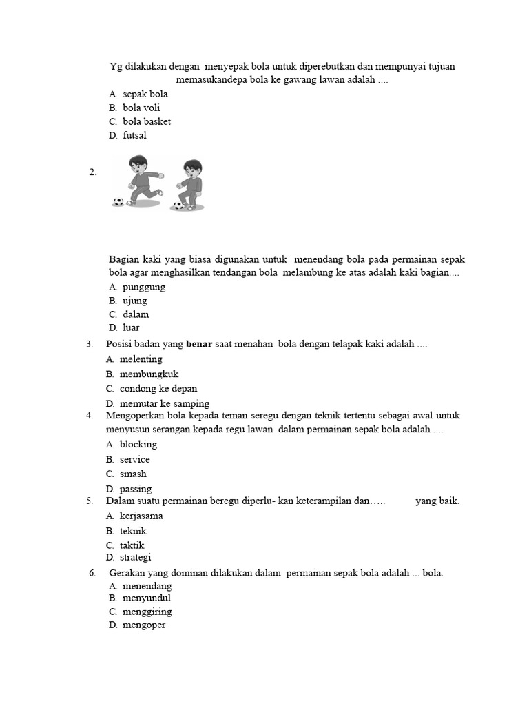 Latihan Soal Pjok Kls 7 | PDF