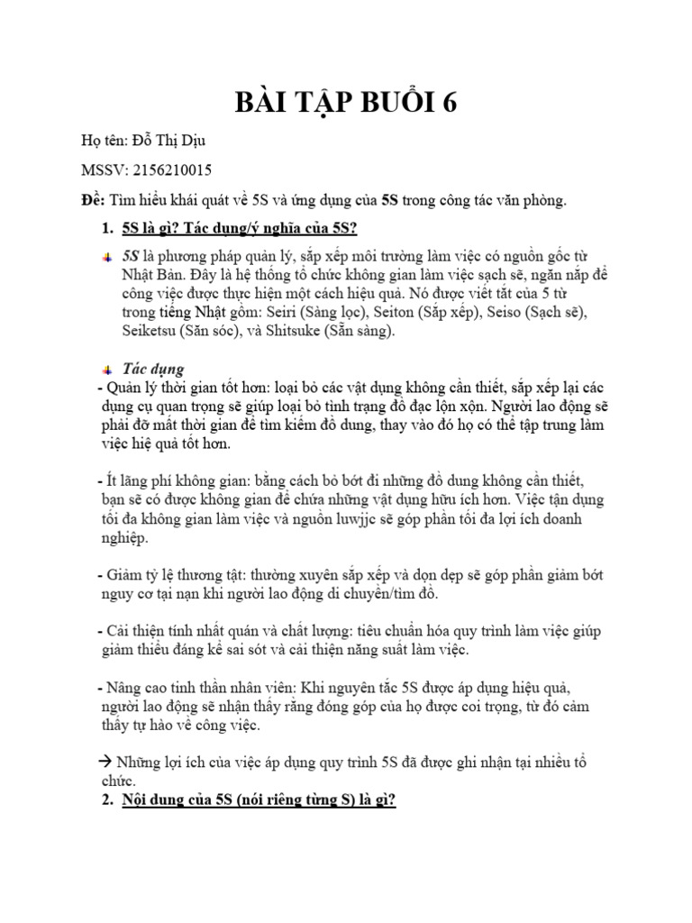 Đỗ Thị Dịu - YC1 | PDF