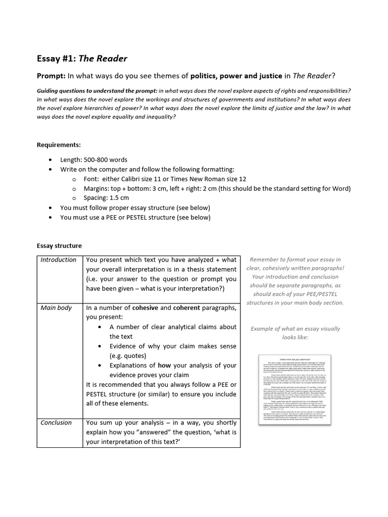 Essay 1 (Intro + Instructions) | PDF | Essays | Paragraph