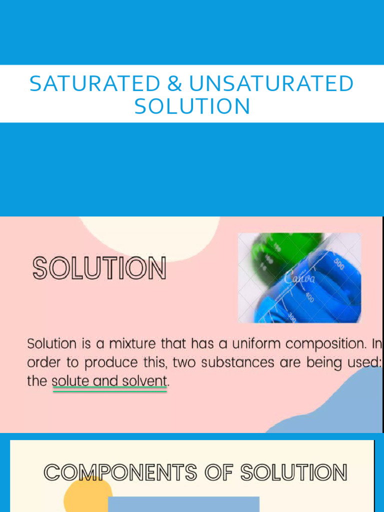 Saturated & Unsaturated Solution PPT 7 | PDF