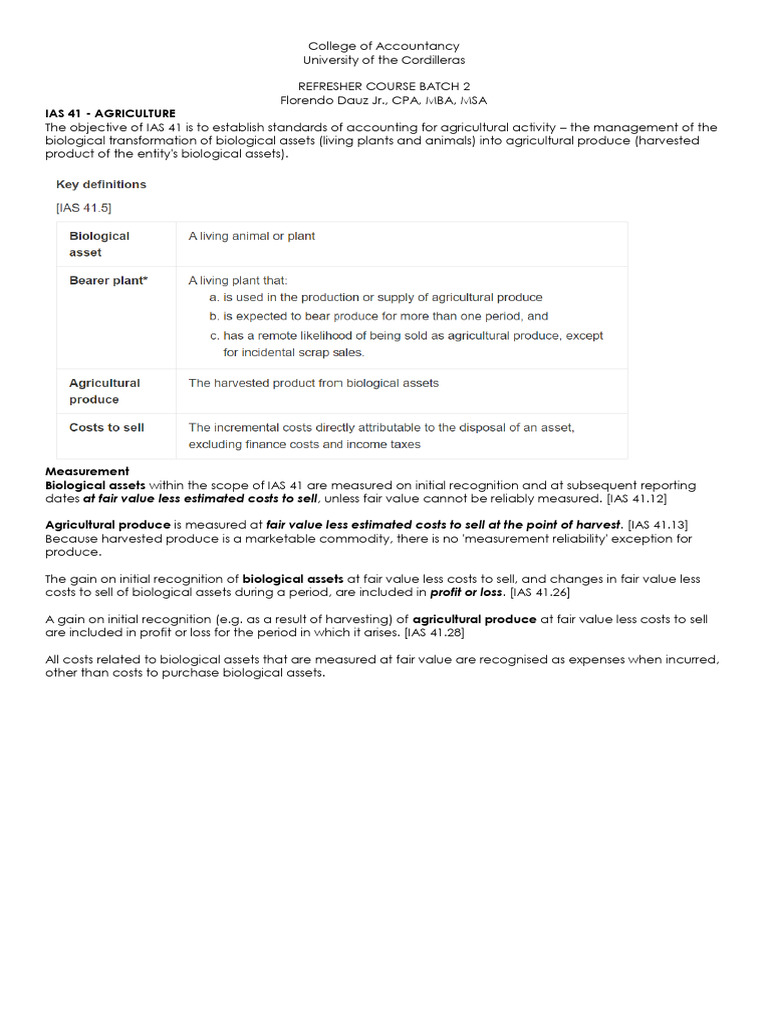 Pas 41 Agriculture | Download Free PDF | Fair Value | Cost