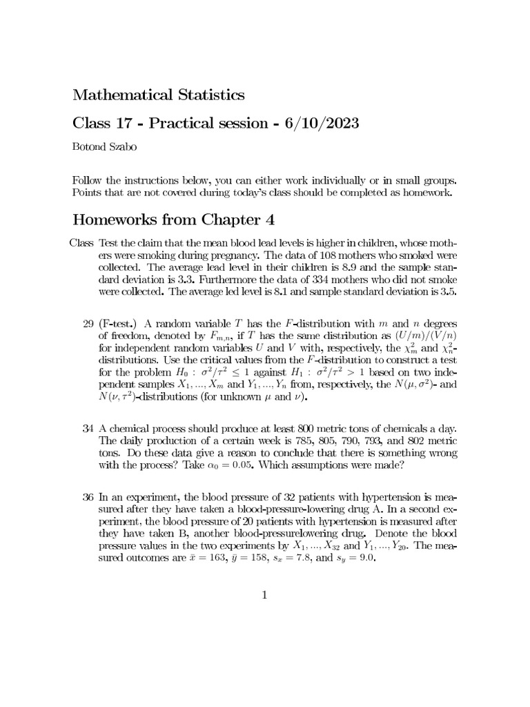 Statistics Practice | PDF | Probability And Statistics | Analysis