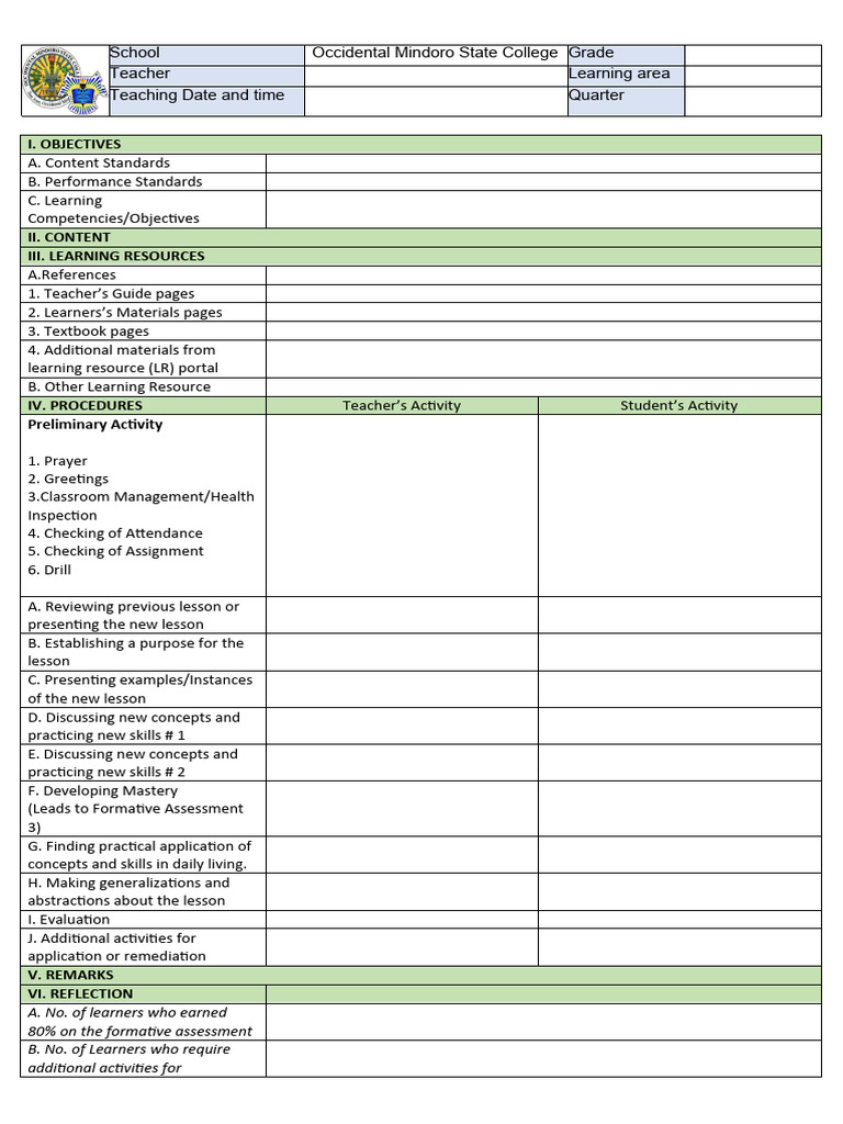 English DLP Template | PDF