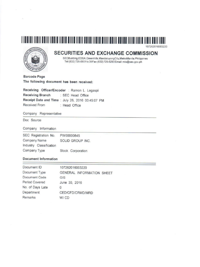 SGI - General Information Sheet 2016 | PDF