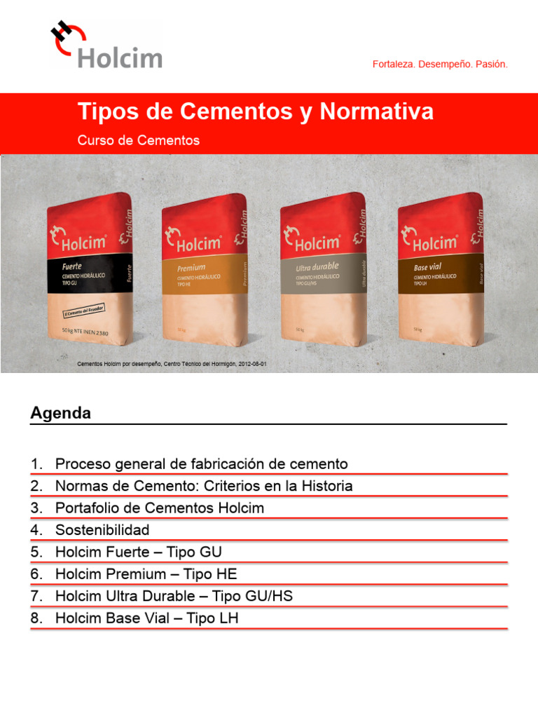 Holcim Cementos Normativas 2014 | PDF | Cemento | Hormigón