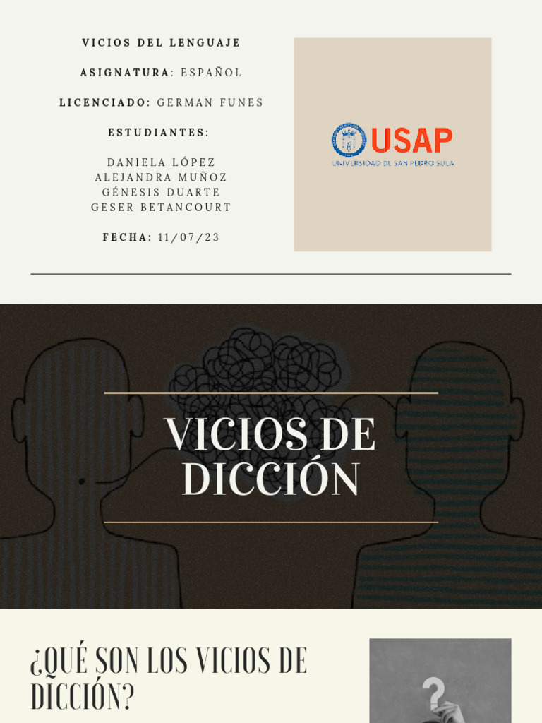 Vicios de Dicción | Descargar gratis PDF | Léxico | Lengua española