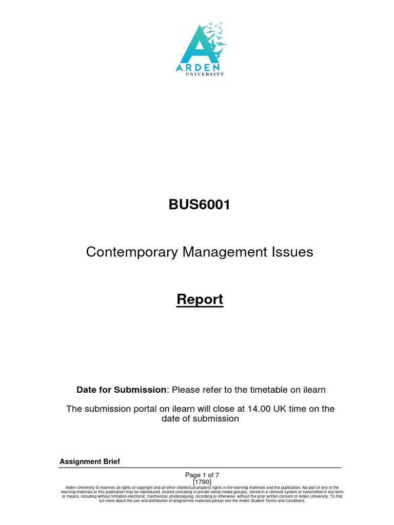 Contemporary Management Issues Assignment Brief | PDF | Theory | Learning