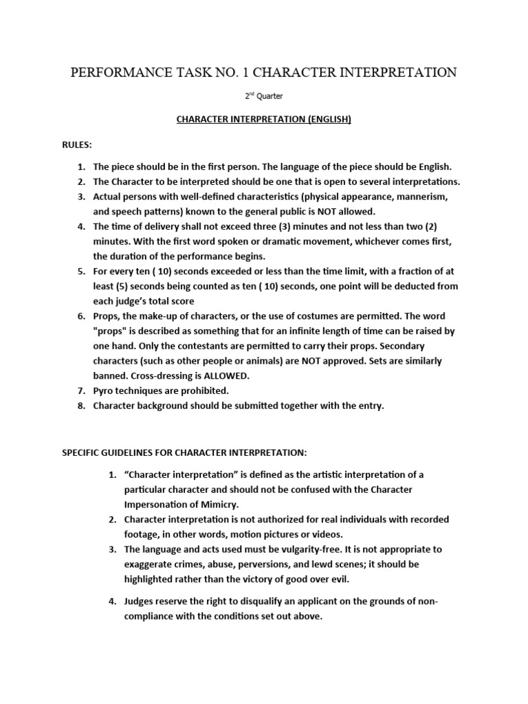 PT 2. CHARACTER INTERPRETATION | PDF | Human Communication