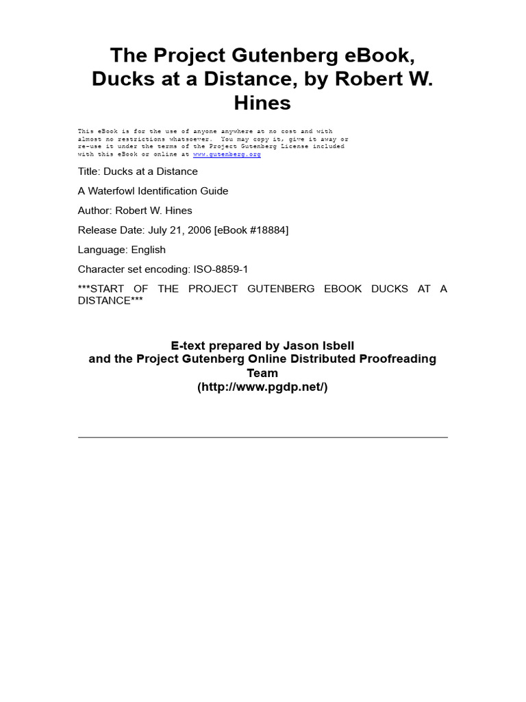 Ducks at A Distance: A Waterfowl Identification Guide by Robert W. Hines | PDF | Project ...