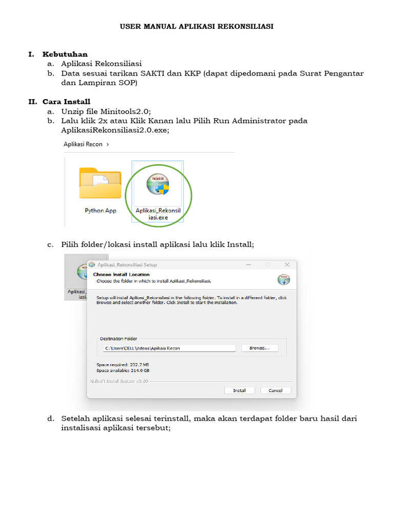 USER MANUAL MINITOOLS APLIKASI REKONSILIASIku | PDF