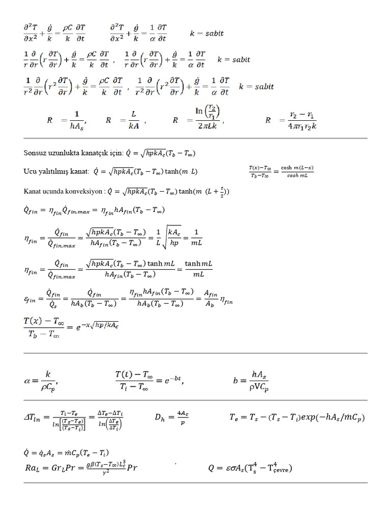 Isi Transferi Formuller Tablolar Korelasyonlar | PDF