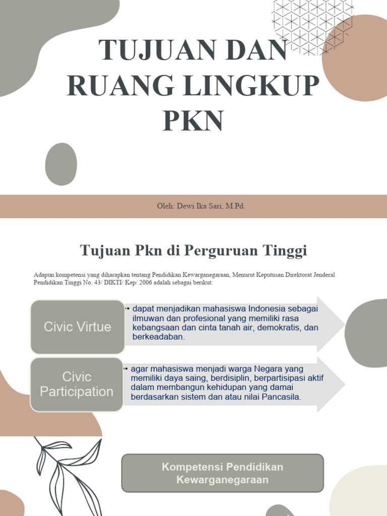 Tujuan Dan Lingkup PKN | PDF | Ilmu Sosial