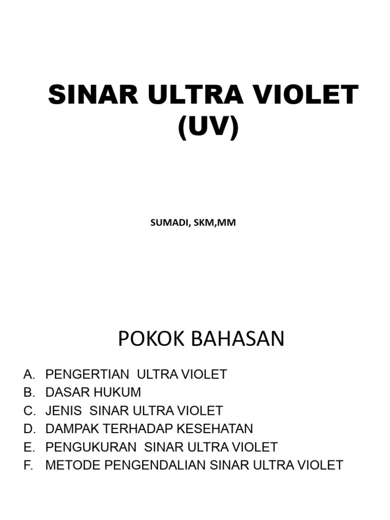 SINAR ULTRA VIOLET (UV) , (2) | PDF