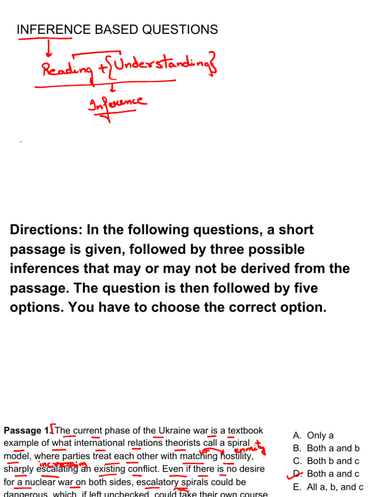 Inference Based Questions | PDF | Mental Disorder Inference Based Questions | PDF | Mental Disorder