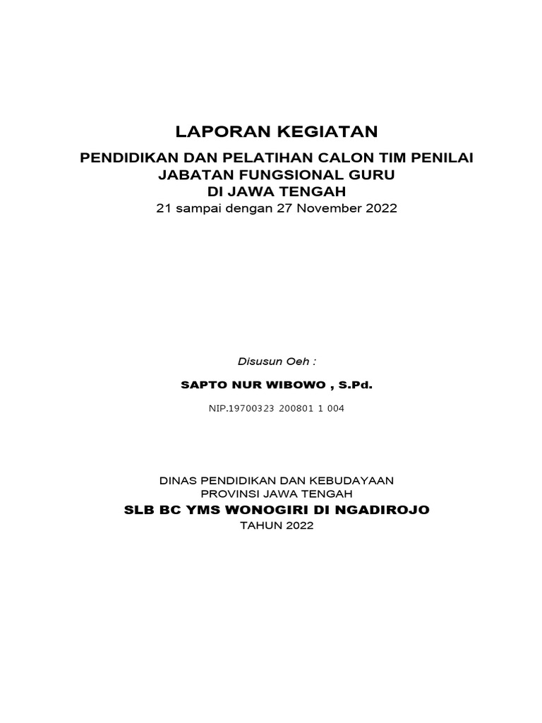 contoh-laporan-bim-tek | PDF