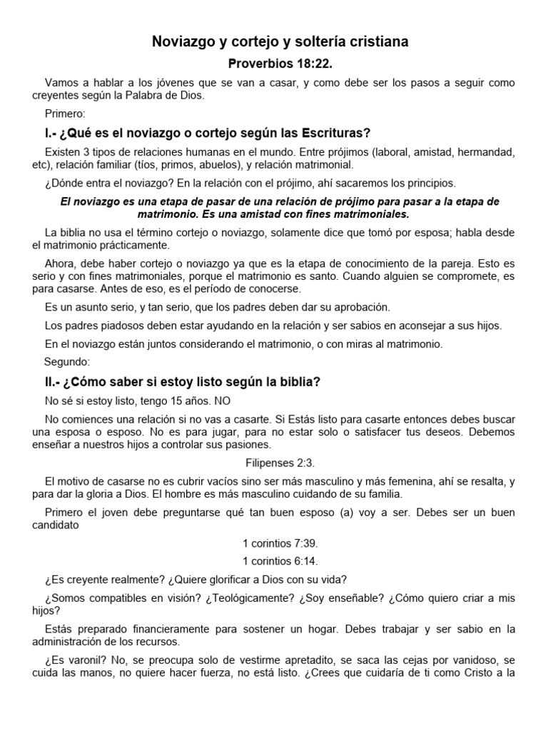 Noviazgo y Cortejo según la Biblia | PDF | Matrimonio | Cristo (título)