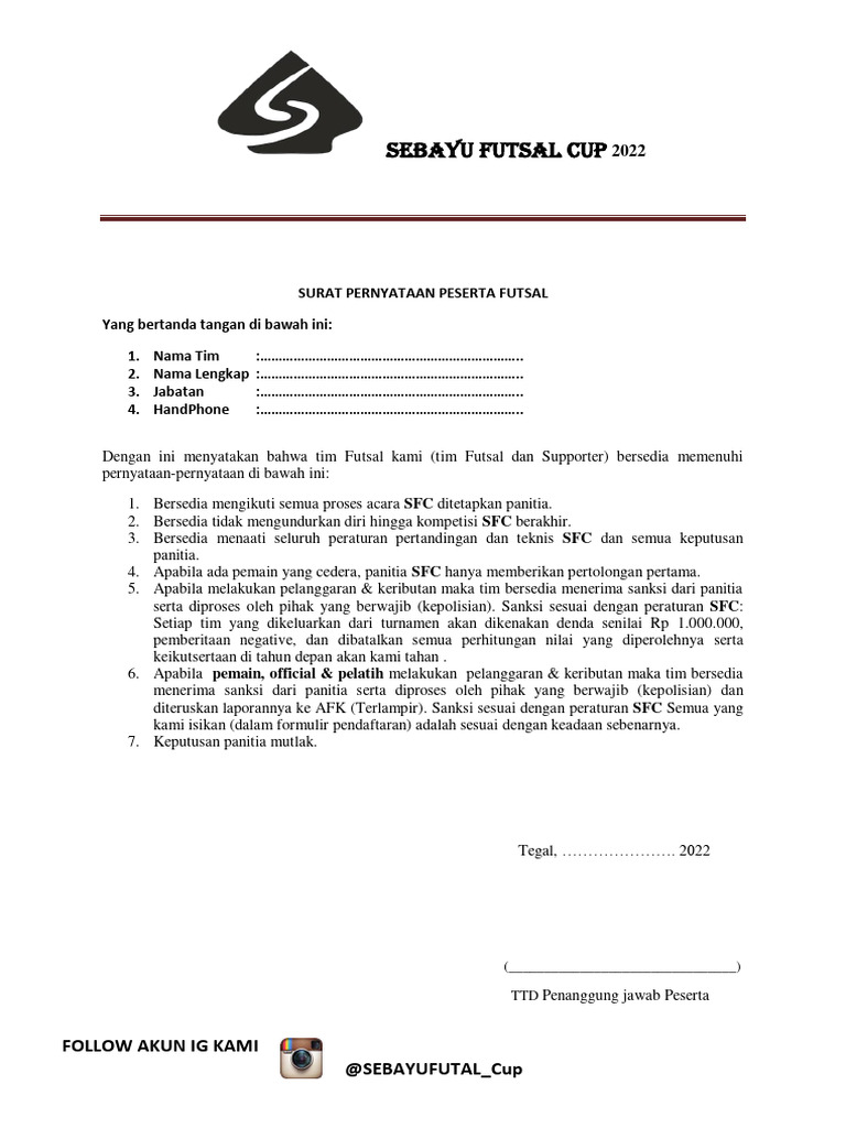 Formulir Pendaftaran SFC | PDF