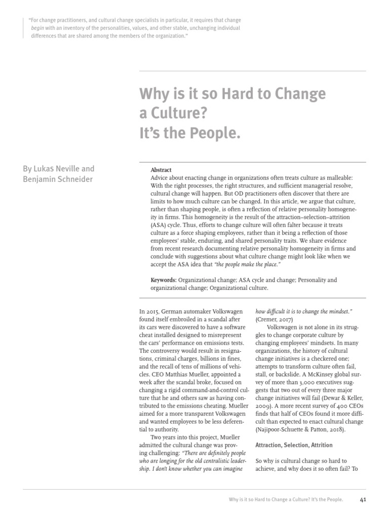 Why is it so Hard to Change | PDF | Extraversion And Introversion ...